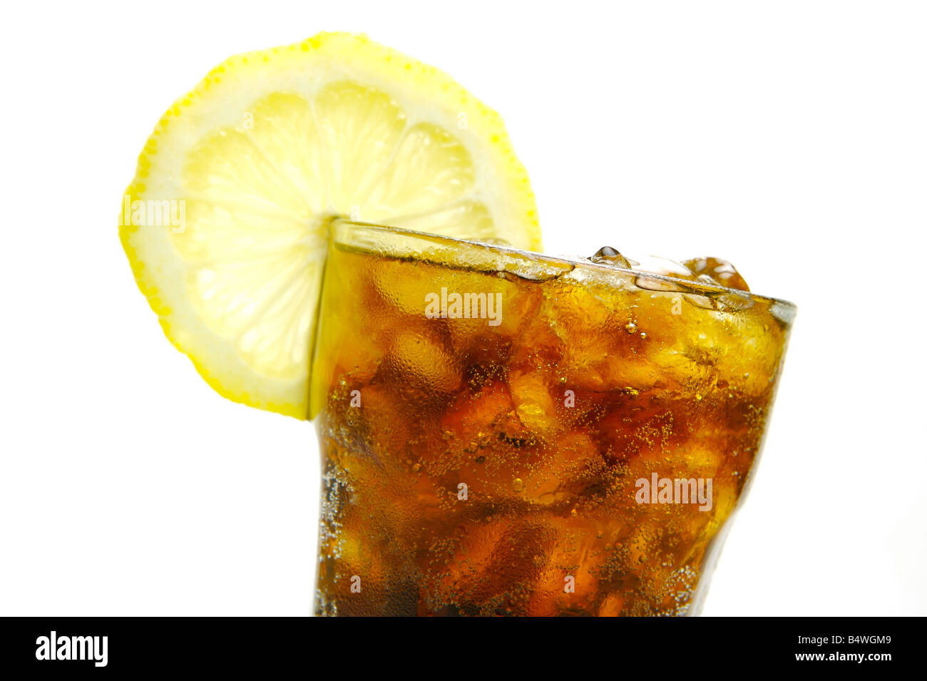 A glass of lemon cola isolated against a white background Stock Photo ...