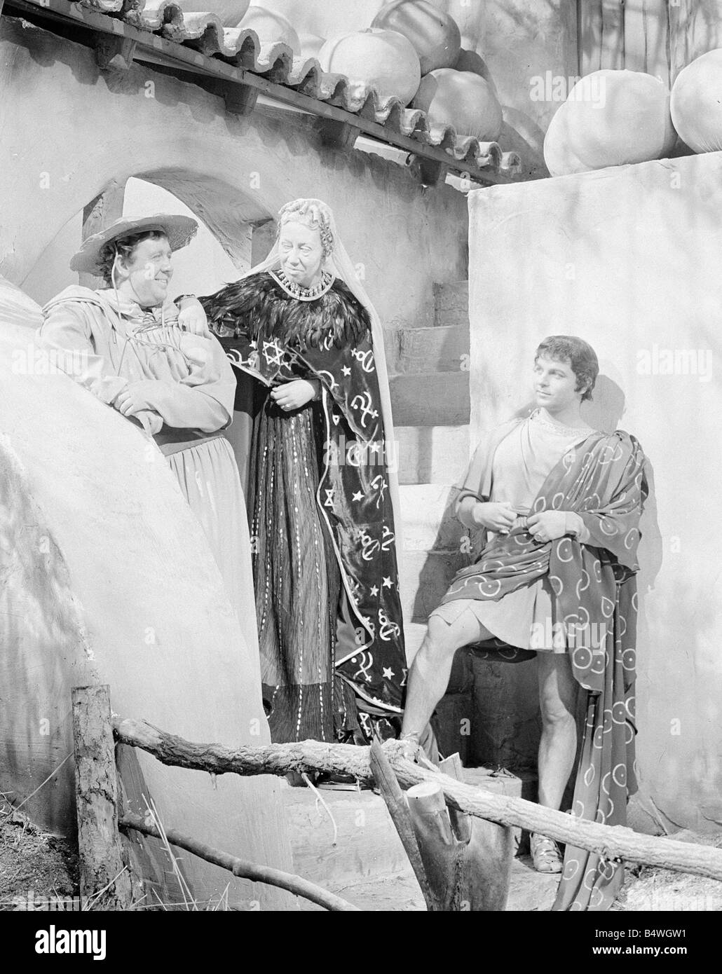 Charles Laughton actor and Dame Flora Robson actress on the set of a ...