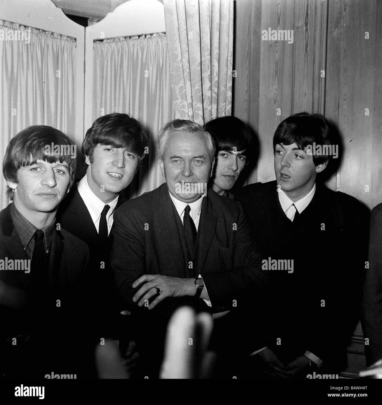 The Beatles with Harold Wilson at Variety Club Awards 1964 John Lennon ...