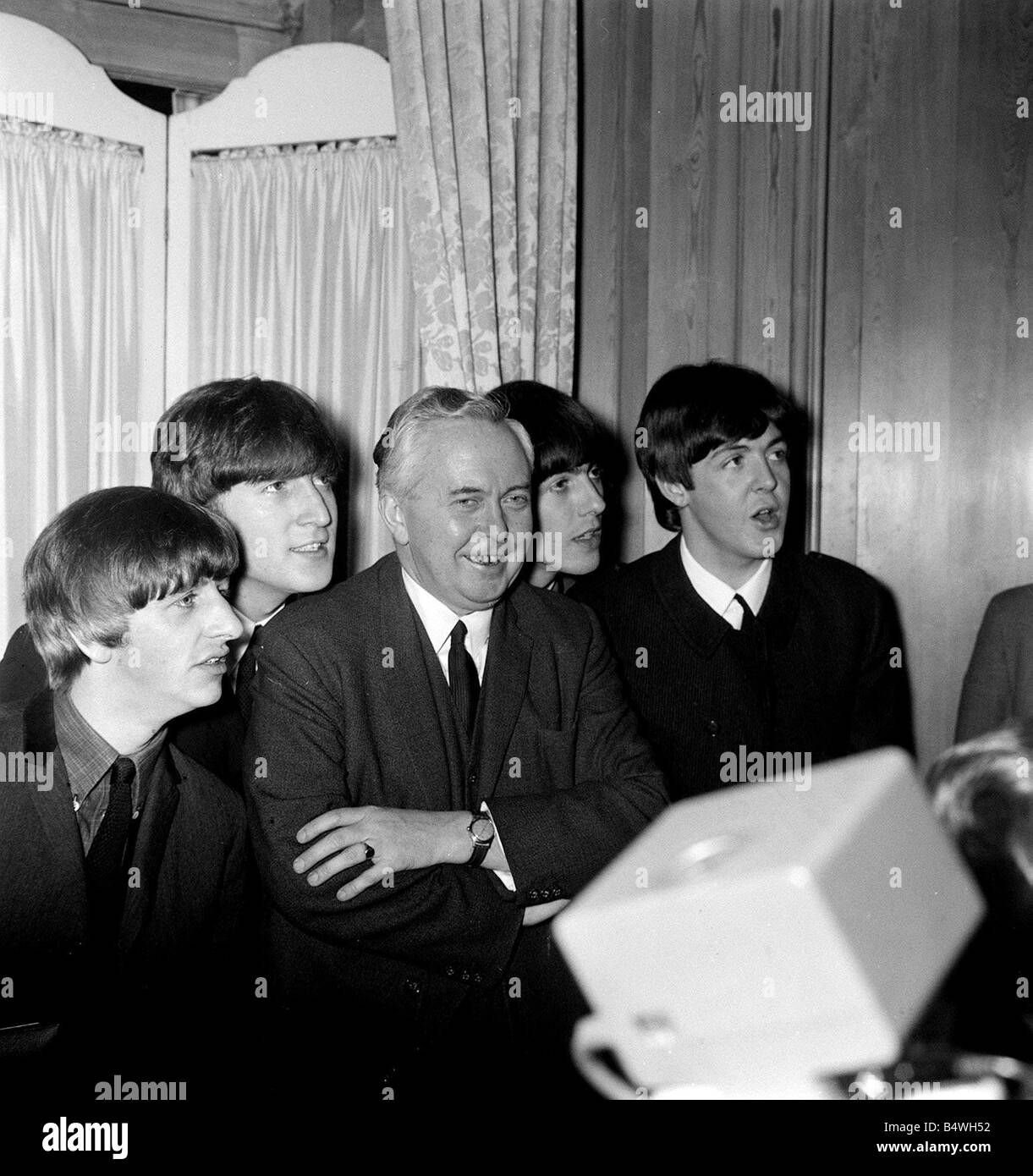Harold Wilson and The Beatles at Variety Club Awards 1964 George ...