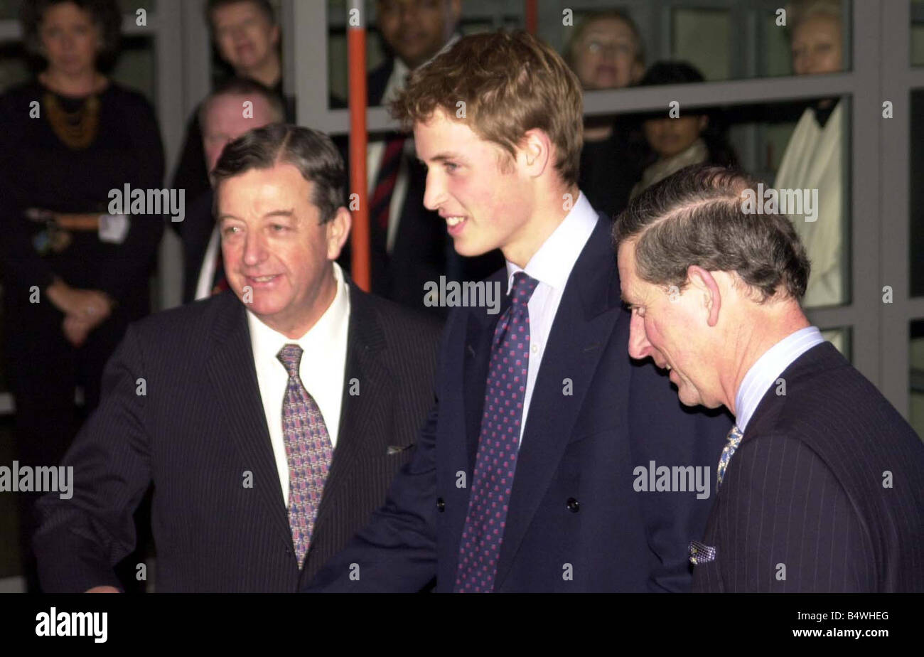 Prince Charles with his son Prince William and Lord Wakeham arrives at ...