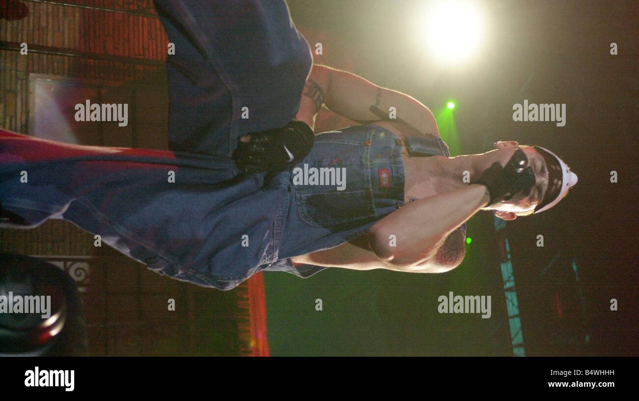 American rapper Eminem performing live on stage at a gig in London ...