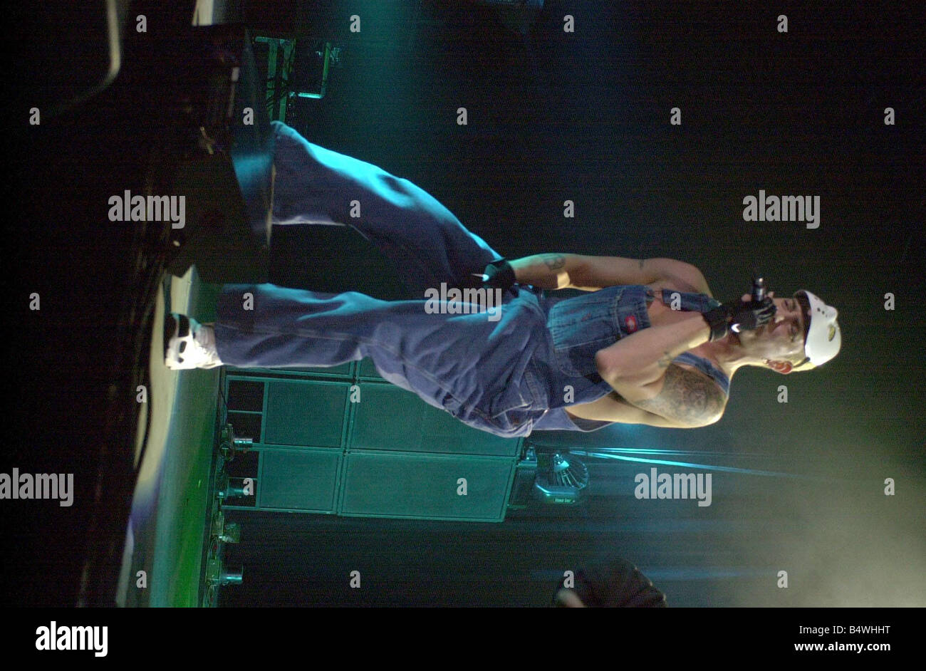 American rapper Eminem performing live on stage at a gig in London ...