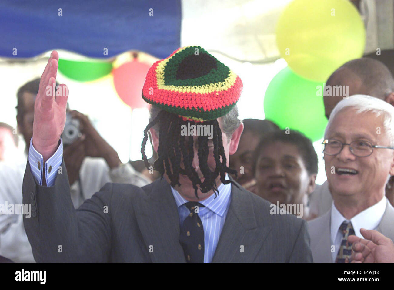 Prince Charles wearing a Rasta hat in Jamaica February 2000 Prince ...