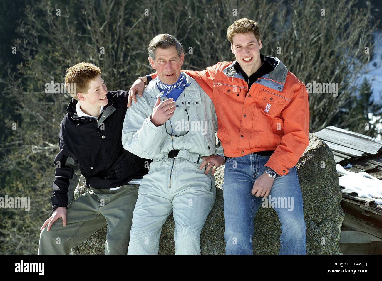 Prince Charles Prince of Wales March 2002 with Prince William and ...