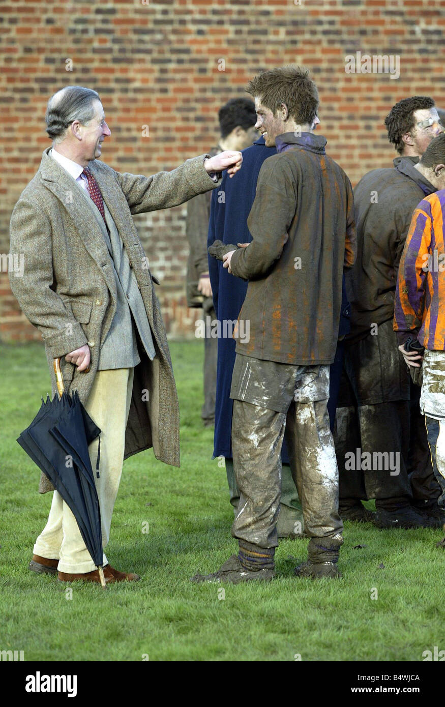 Prince Harry plays in the Eton Wall game November 2002 watched by his ...