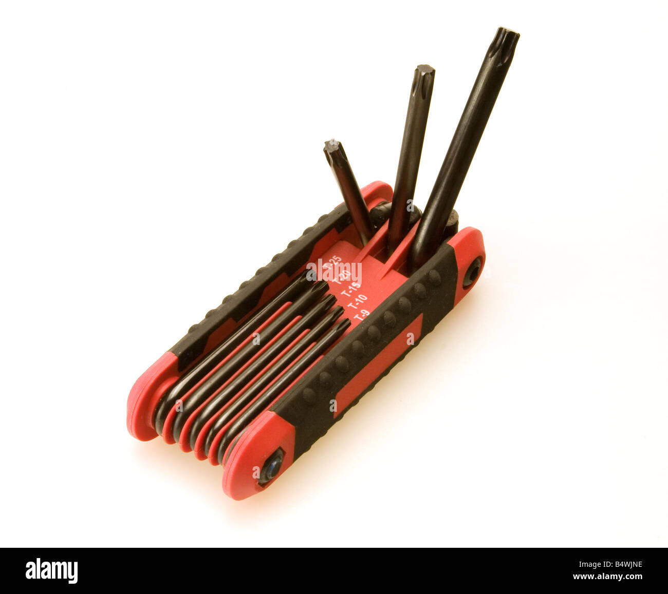 Red and black folding torx tools set multiple sizes for use on screws ...