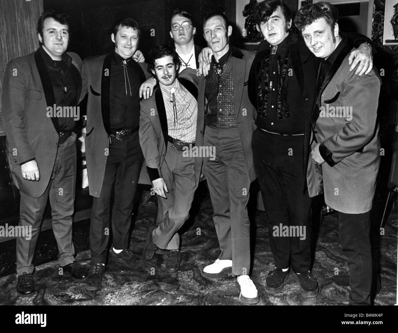 Teddy Boys Dressed in their gear left to right John Roberts of Maerdy ...