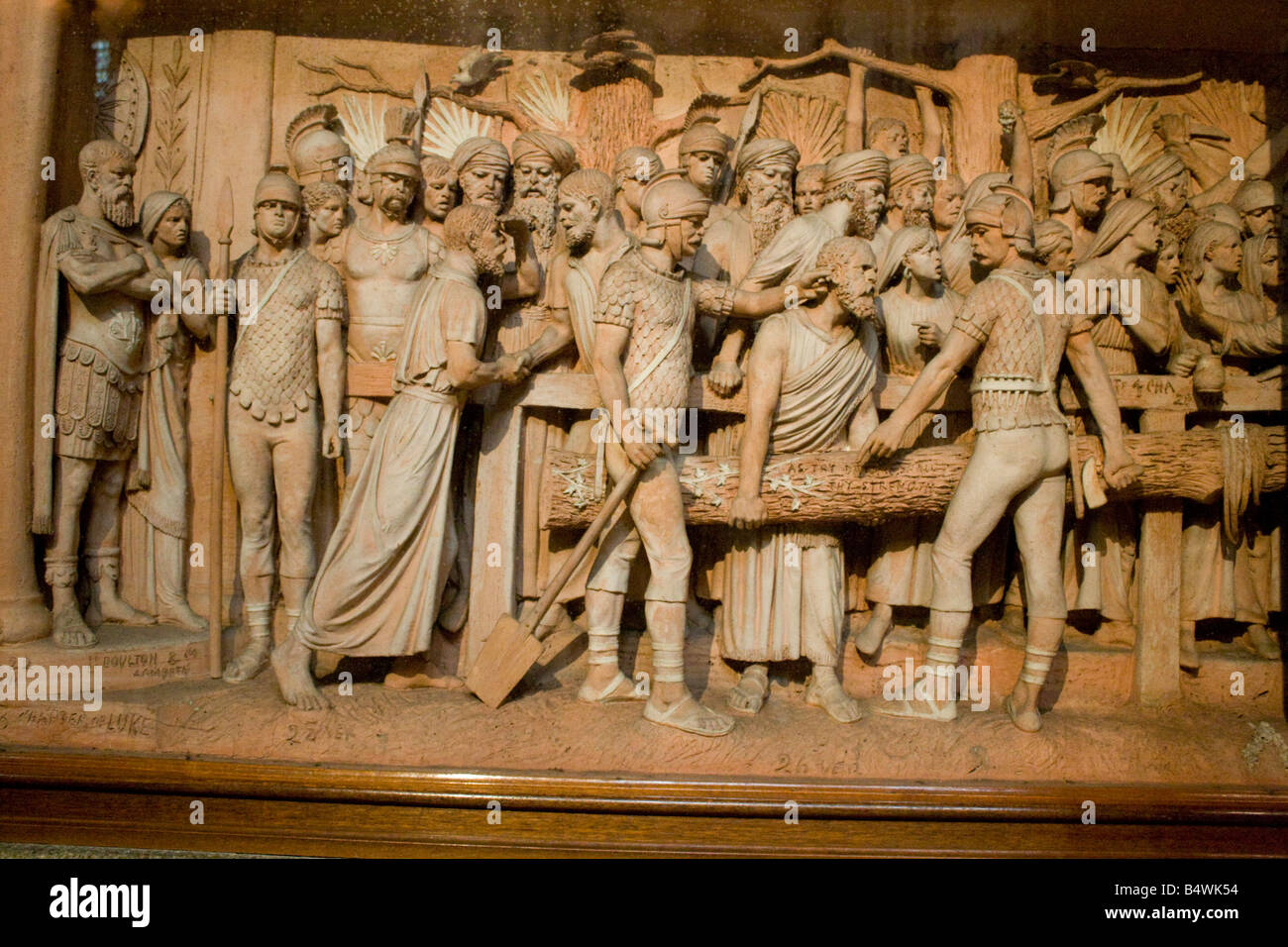 Terra cotta carving of Christ carrying cross Truro Cathedral Cornwall ...