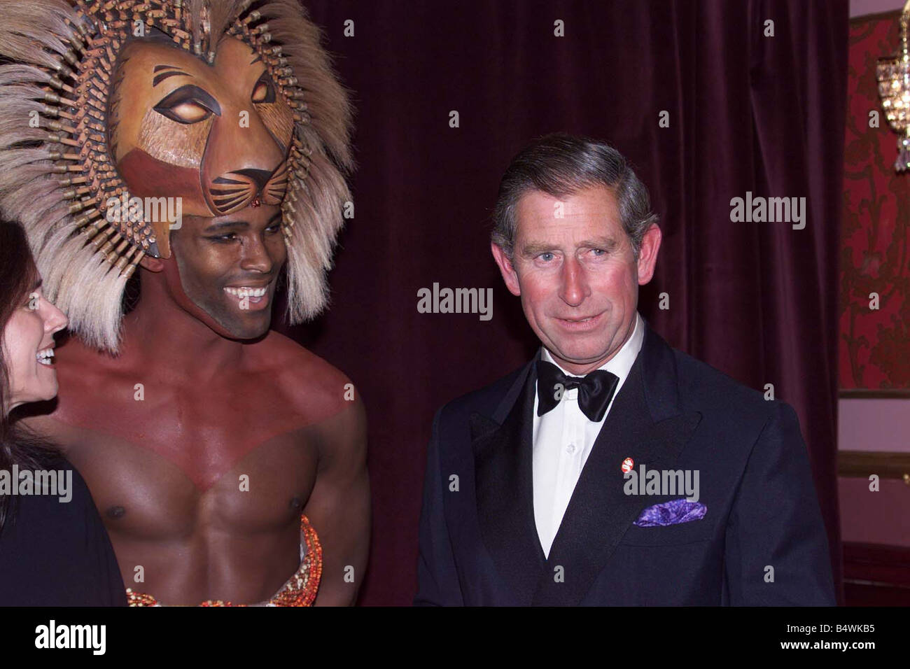 Prince Charles October 1999 meets The Lion King actor Roger Wright at a ...