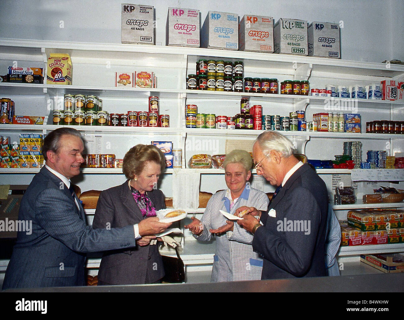 Margaret Denis Thatcher in Borders shop September 1986 Stock Photo - Alamy