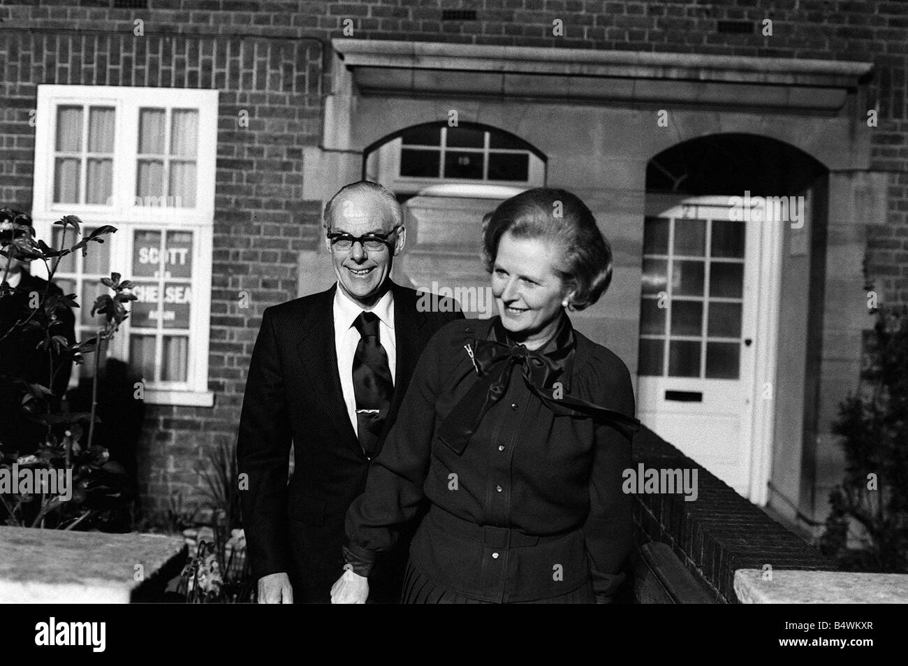 Prime Minister Margaret Thatcher with husband Denis May 1979 Stock ...