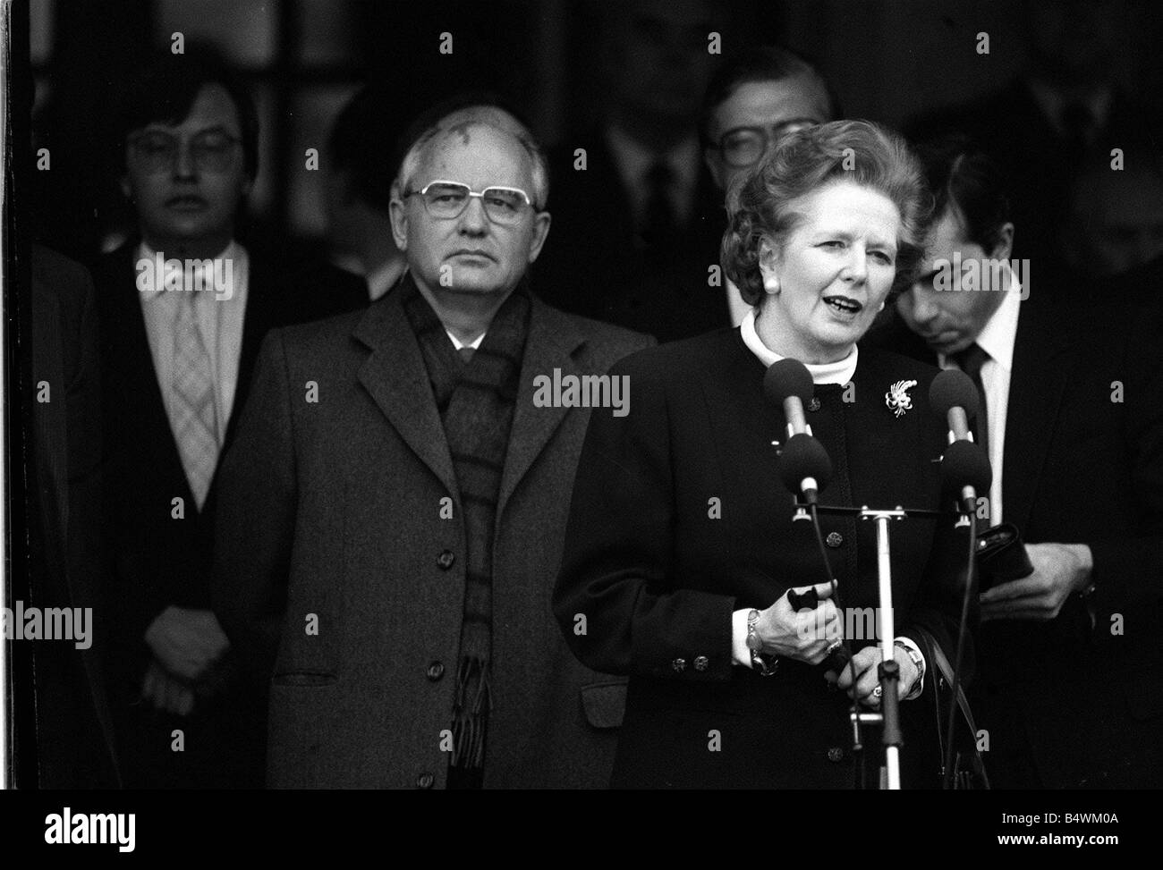 Prime Minister Margaret Thatcher meets Soviet leader President Mikhail ...