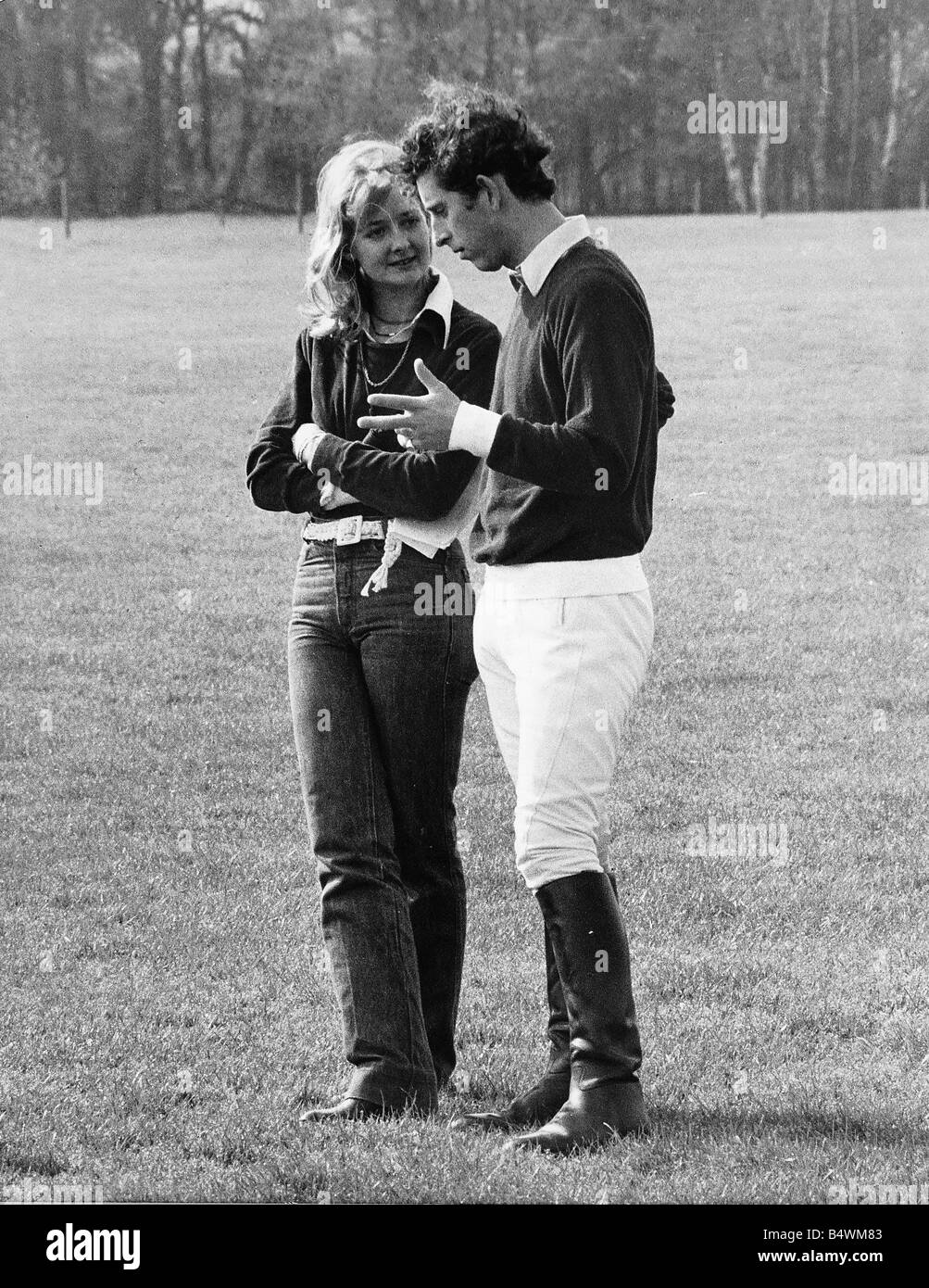 HRH Prince Charles with female companion Jane Ward Circa 1978 Stock ...