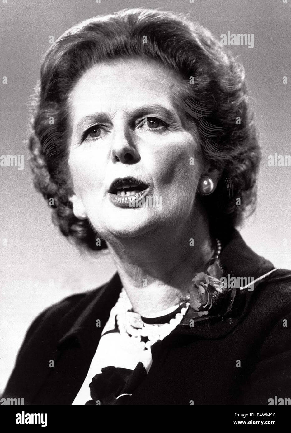 Prime MInister Margaret Thatcher speaking at the Conservative Party ...