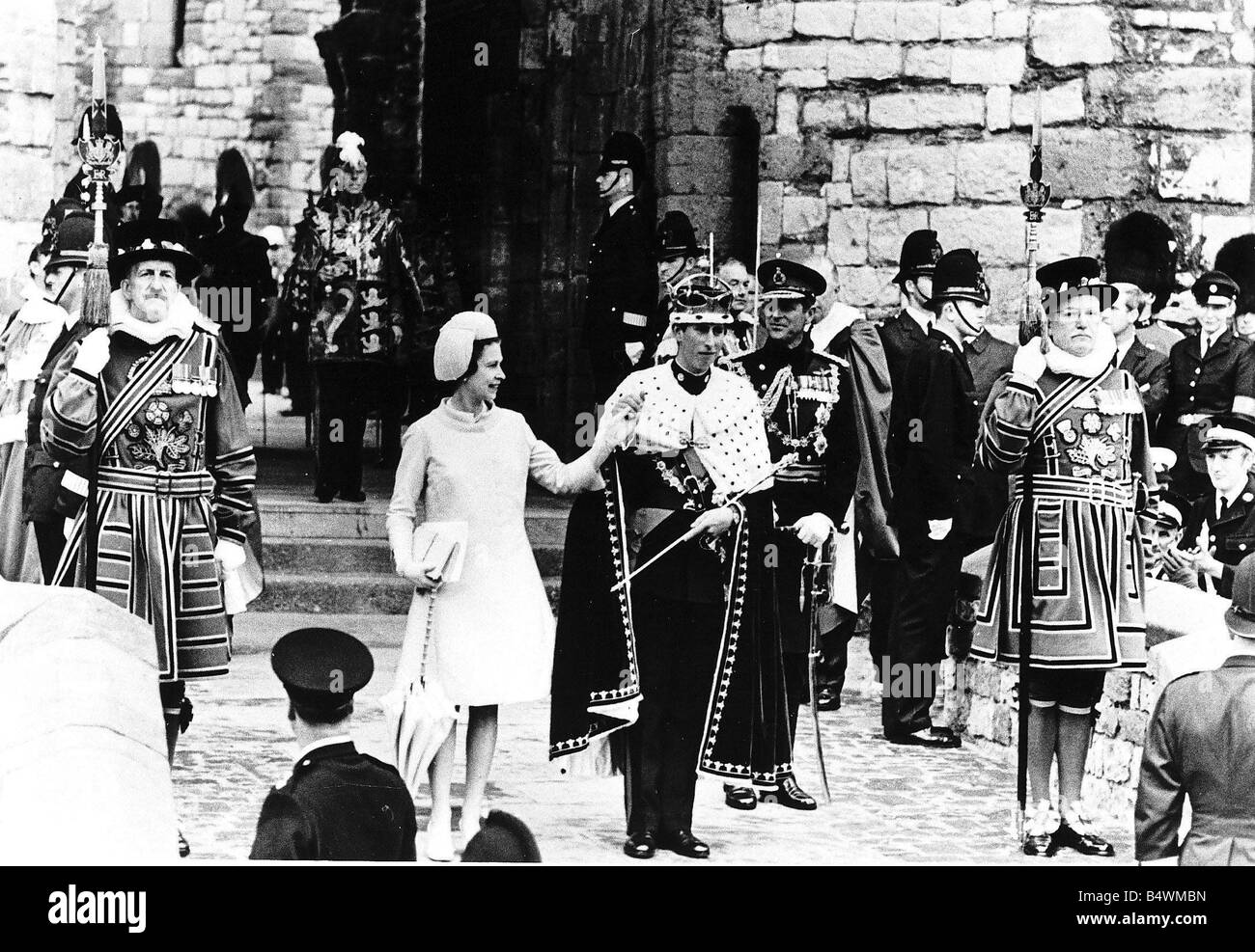 HRH Queen Elizabeth II with her eldest son Prince Charles January 1977 ...