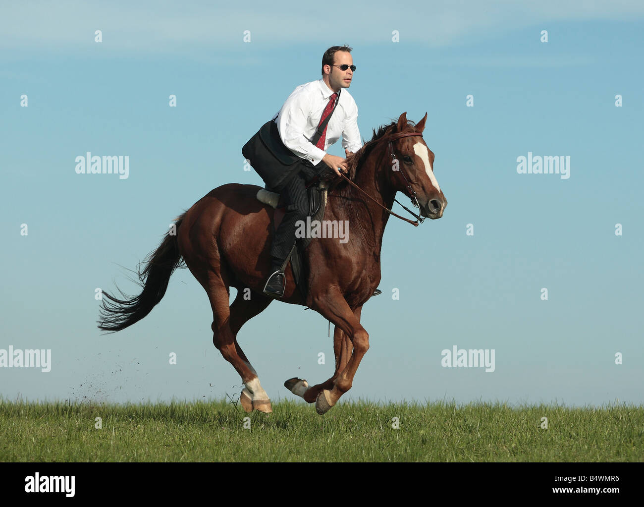 Businessman riding a horse hi-res stock photography and images - Alamy