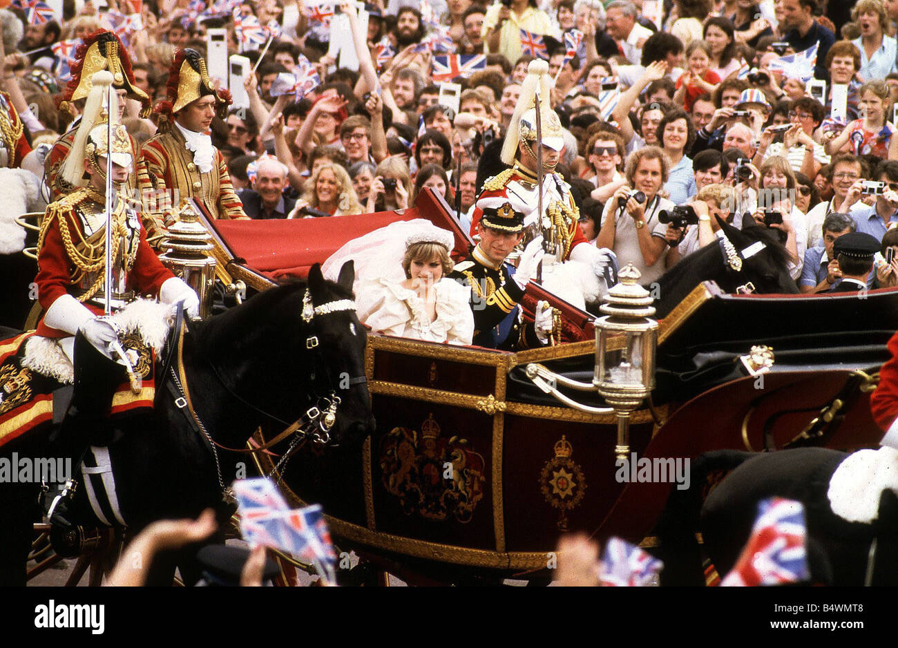 Royal Wedding of Prince Charles Lady Diana Spencer July 1981 Stock ...
