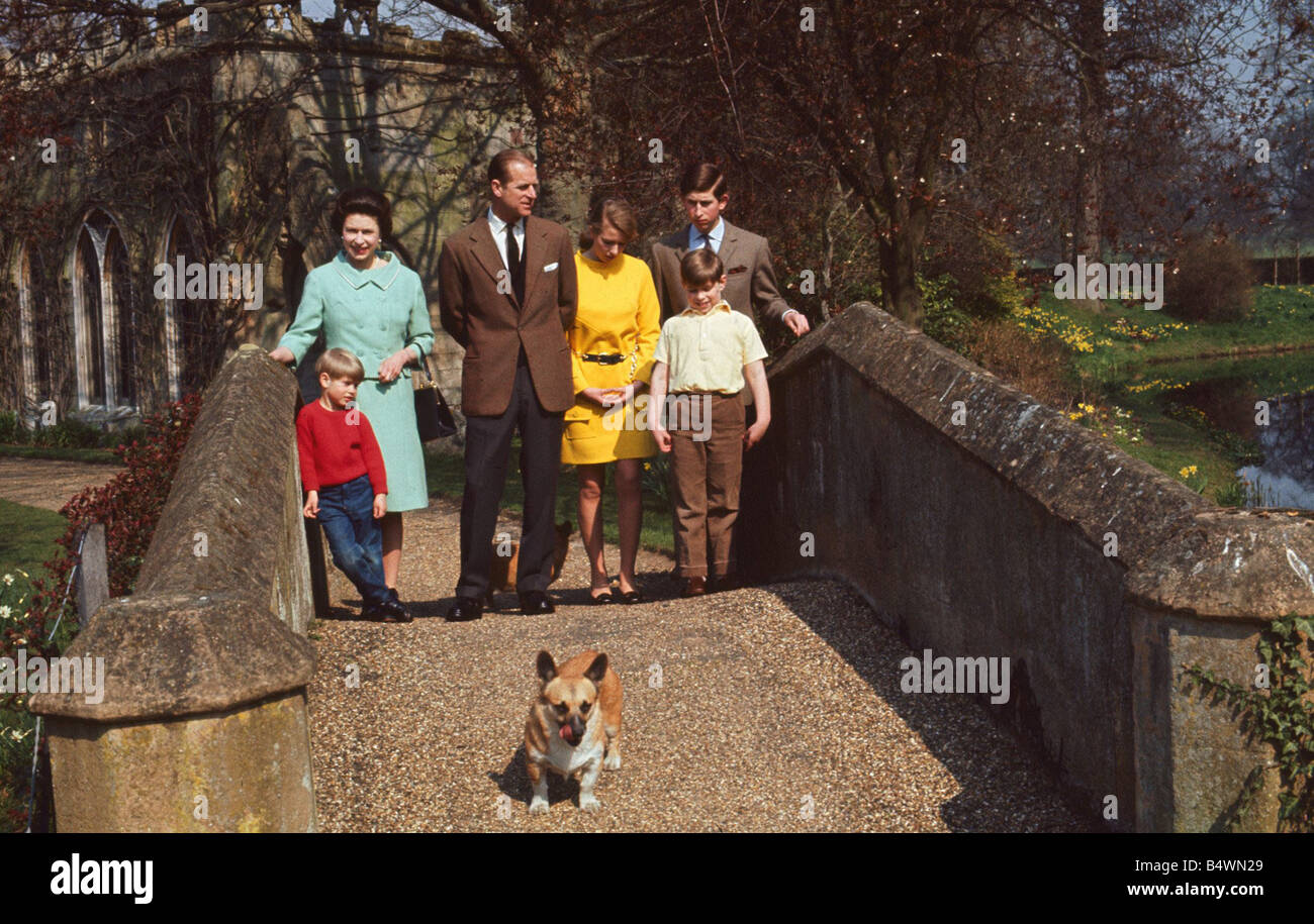 Queen Elizabeth with her family at Windsor castle 1968 who are Prince ...
