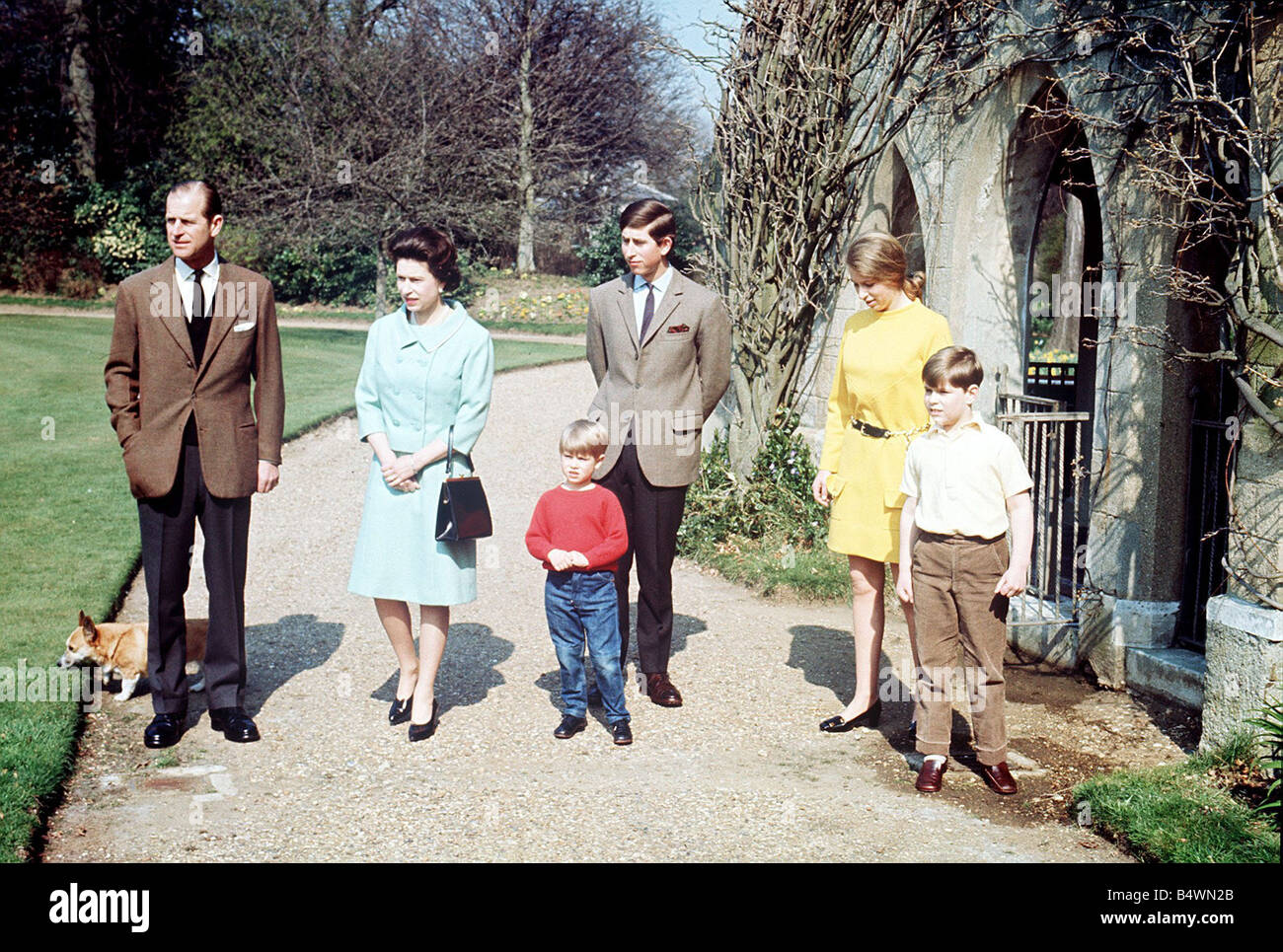 Queen Elizabeth with Prince Philip her children 1968 at Windsor castle ...