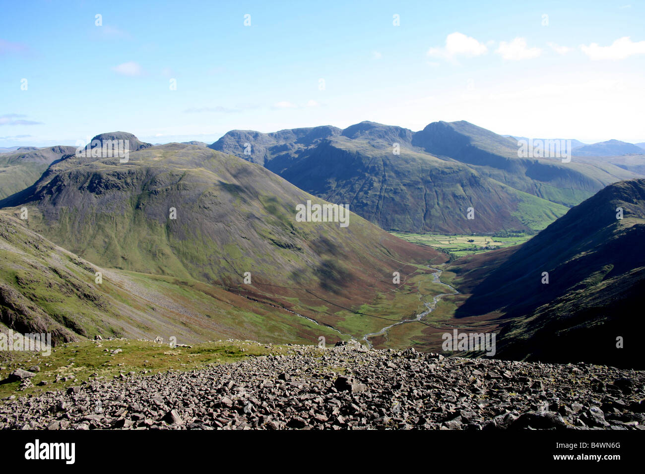 Scafell, Great Gable and Wasdale head from Pillar Stock Photo - Alamy