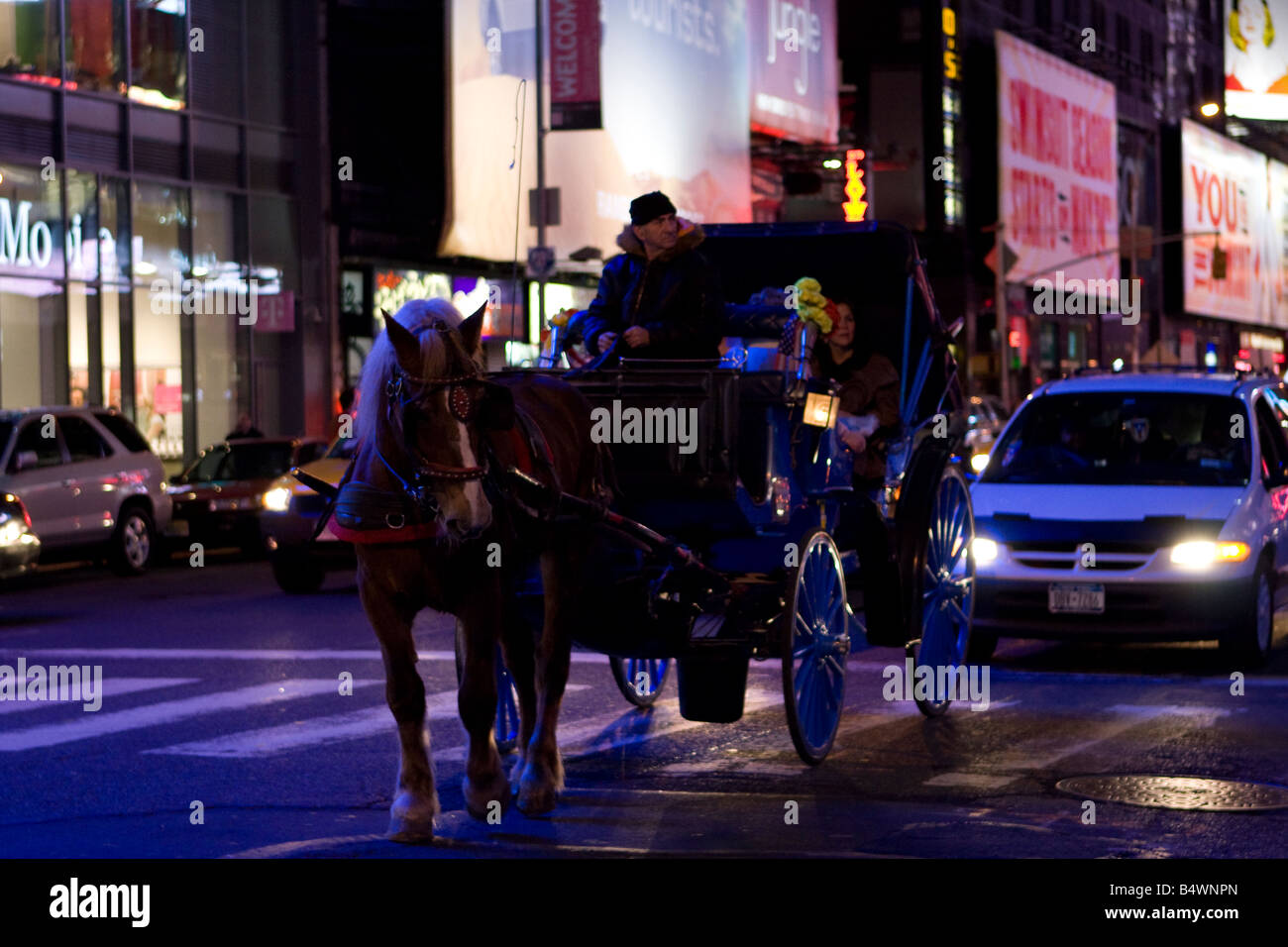 Horse Cart in Times Square Stock Photo - Alamy