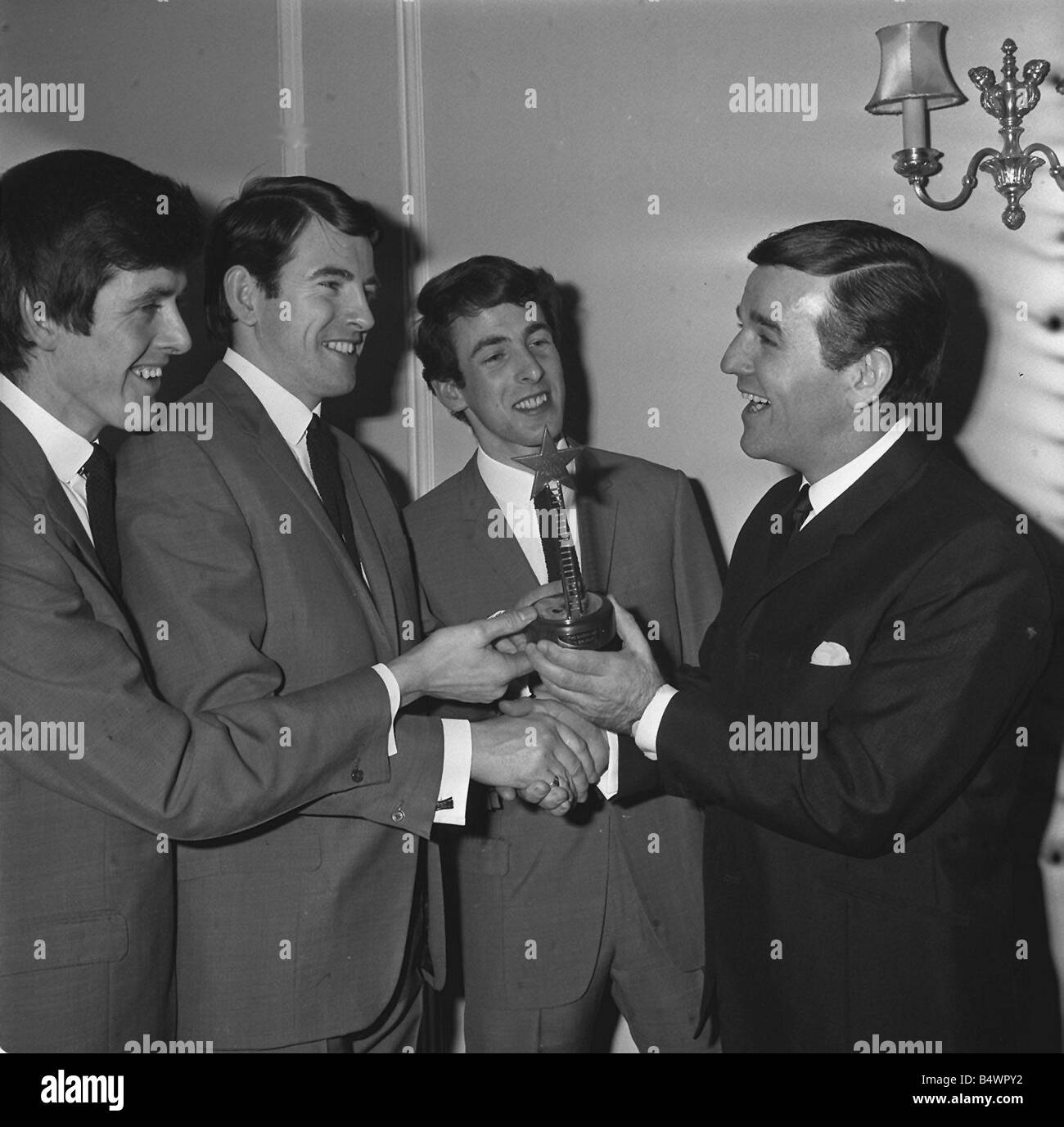 The Bachelors pop group with disc jockey Alan Freeman 1964 being ...