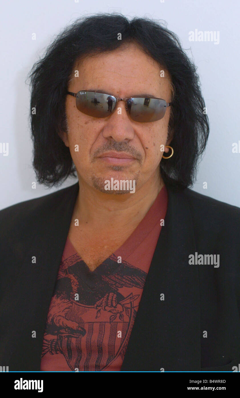 Gene Simmons bass player and founder member of the American rock group ...