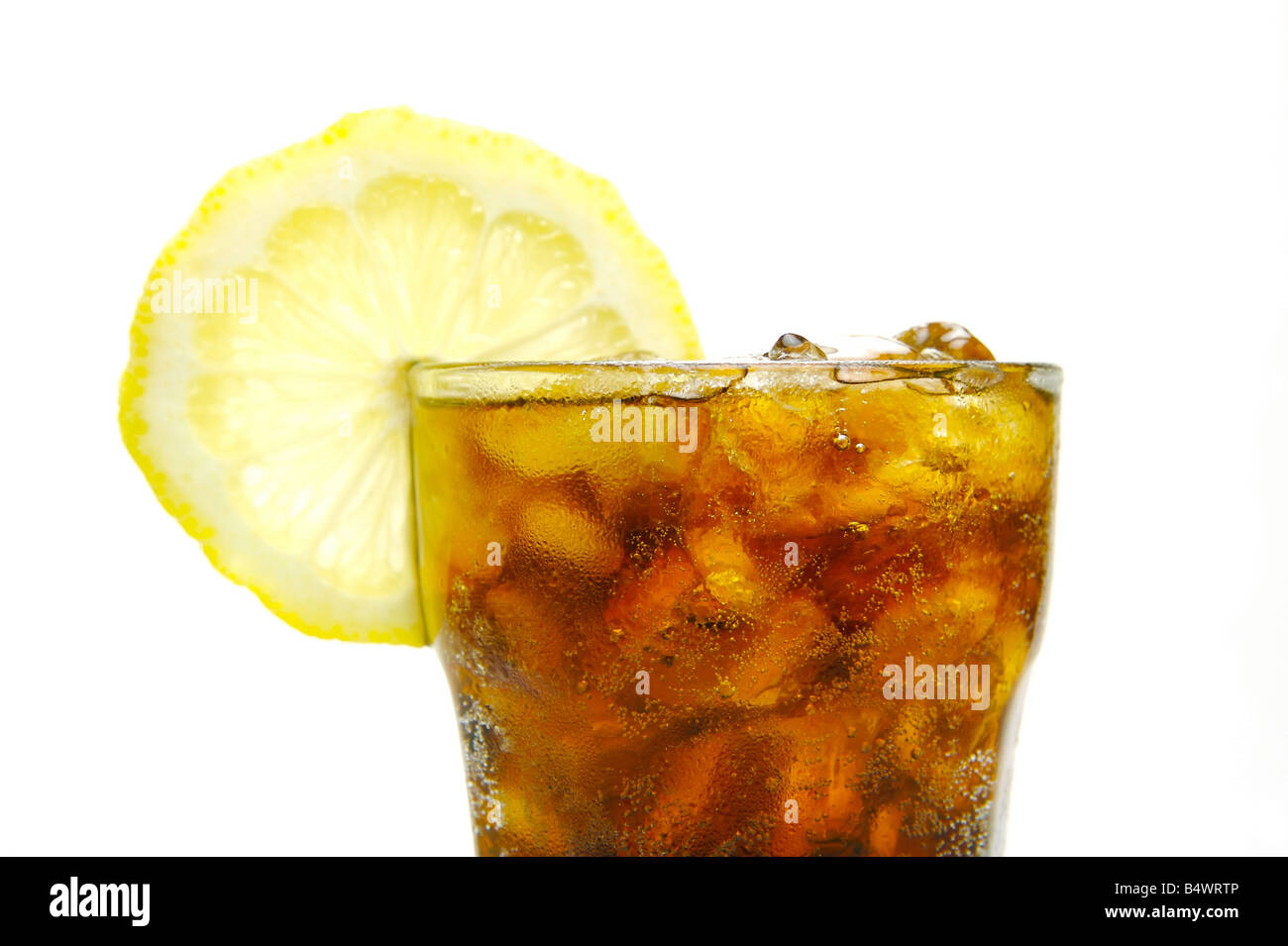 A glass of lemon cola isolated against a white background Stock Photo ...