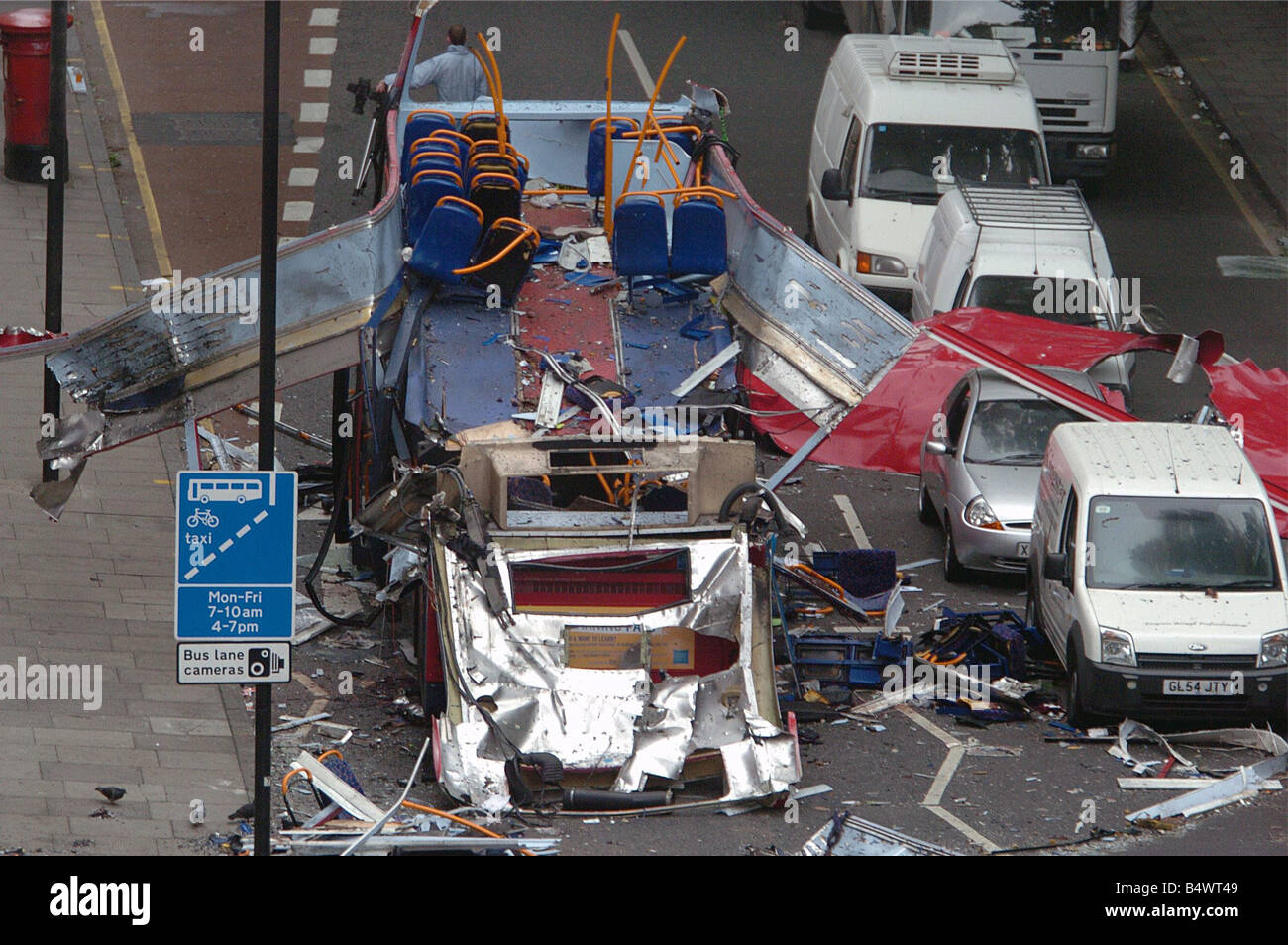 The scene in Upper Woburn Place today showing the back of the bus July ...