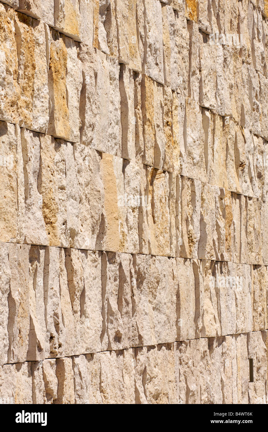 Exterior stone wall of the Ohel Jakob main synagogue in Munich, Germany ...