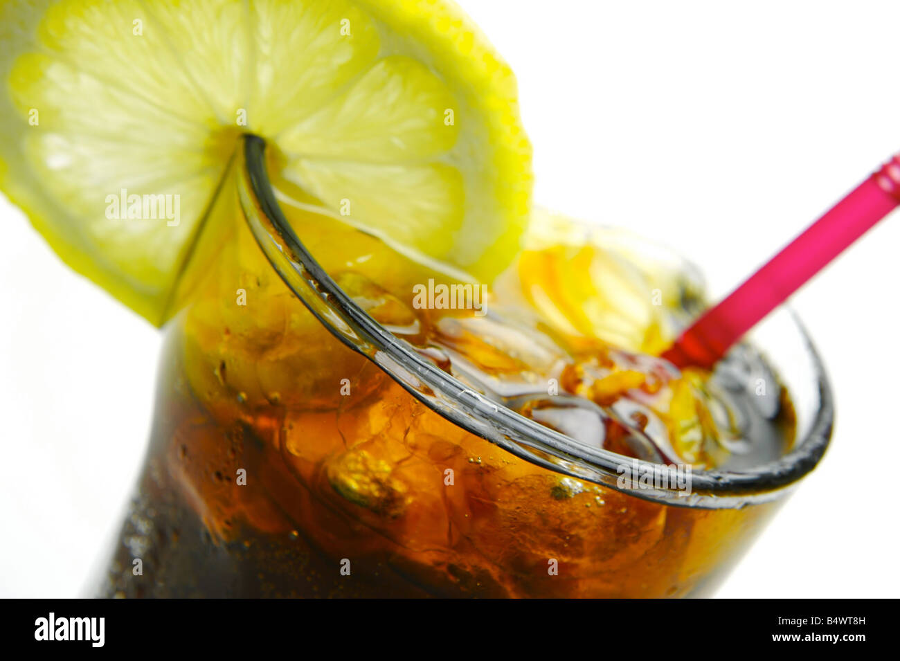 A glass of lemon cola isolated against a white background Stock Photo ...