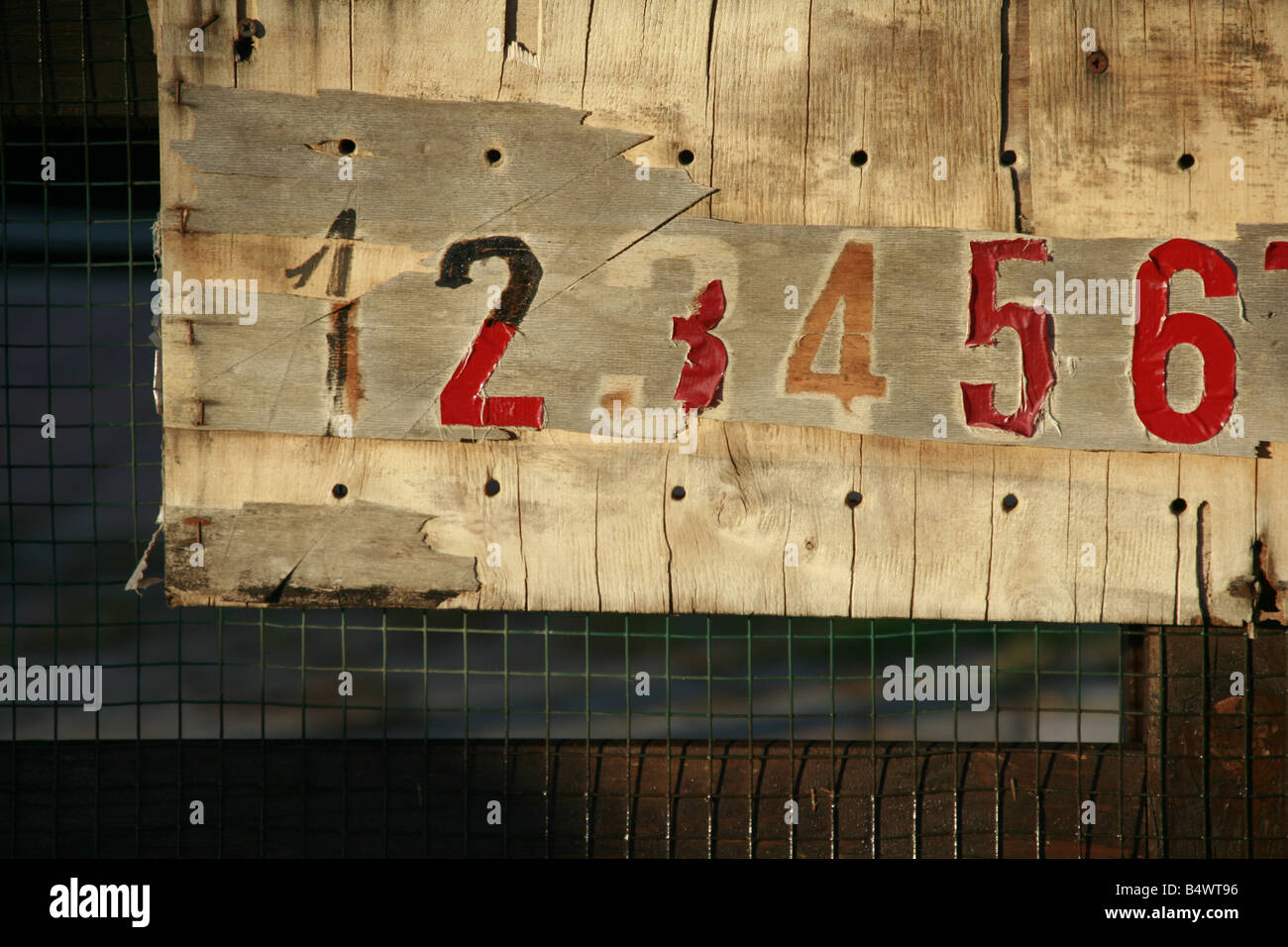 old faded wooden scoreboard at bowls bocce pitch Stock Photo - Alamy