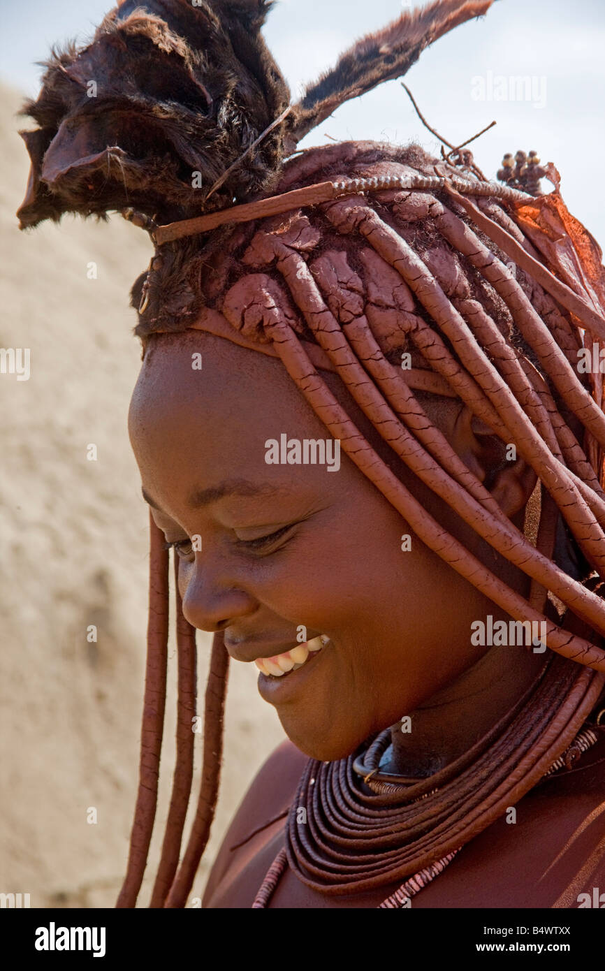 Himba Woman Laughing, Kamanjab, Namibia Stock Photo - Alamy