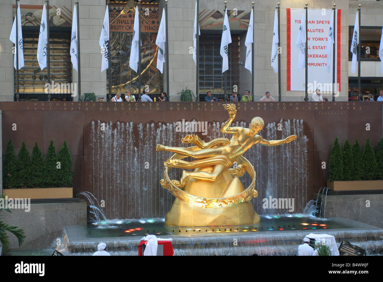 Prometheus Sculpture at Rockefeller Center, New York City Stock Photo ...