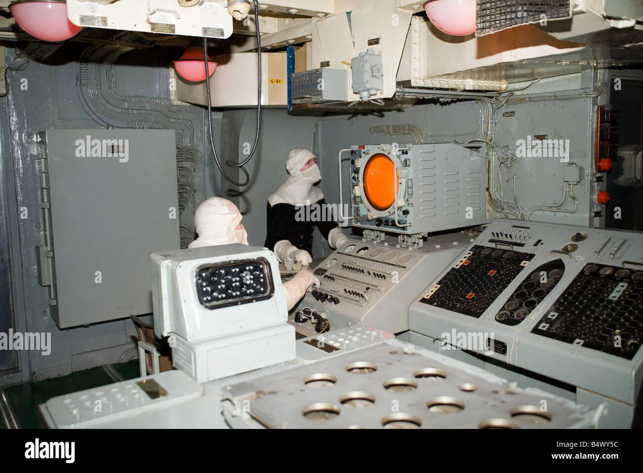 Control room in HMS Belfast the World War Two battleship moored on the ...