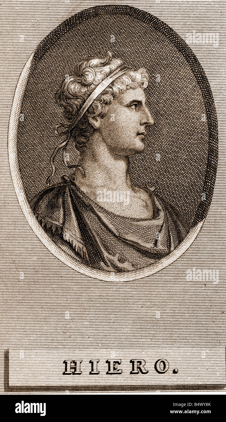 Hiero I, circa 540/525 - 466 BC, Tyrant of Syracuse 478 - 466, portrait ...