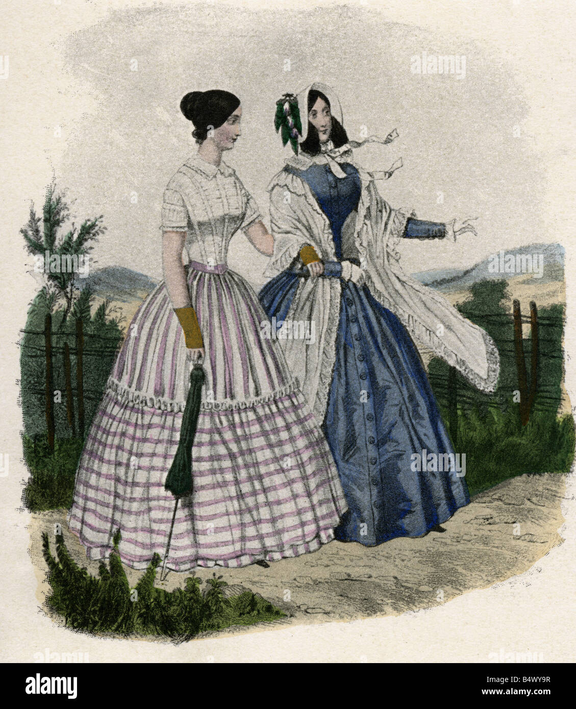 fashion, 19th century, ladies fashion, France, lithograph, Paris Stock ...