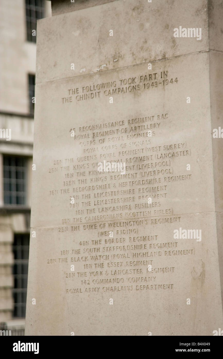 Chindit Memorial in Whitehall Gardens on the Embankment of the River ...