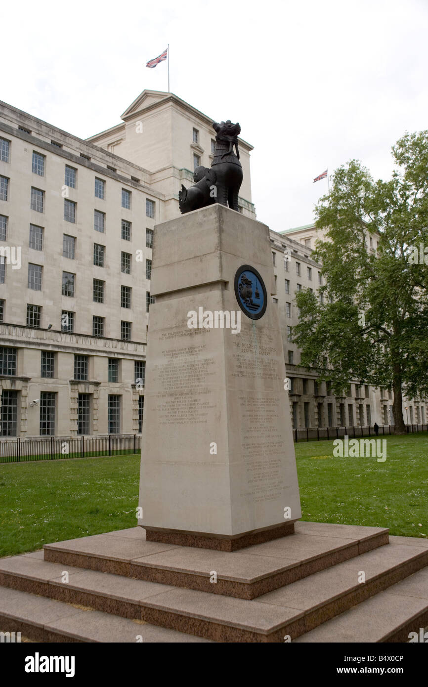 Chindit Memorial in Whitehall Gardens on the Embankment of the River ...