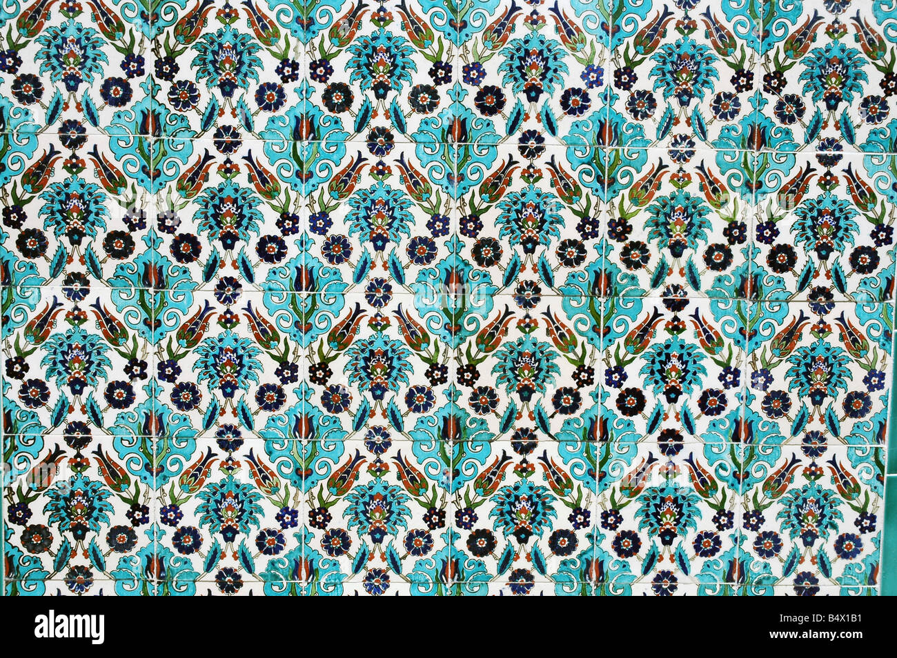 Bright blue wall tiles Stock Photo - Alamy