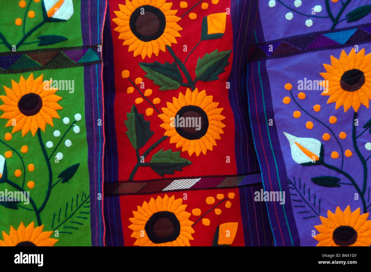 Bright woven traditional Mexican fabric Stock Photo - Alamy