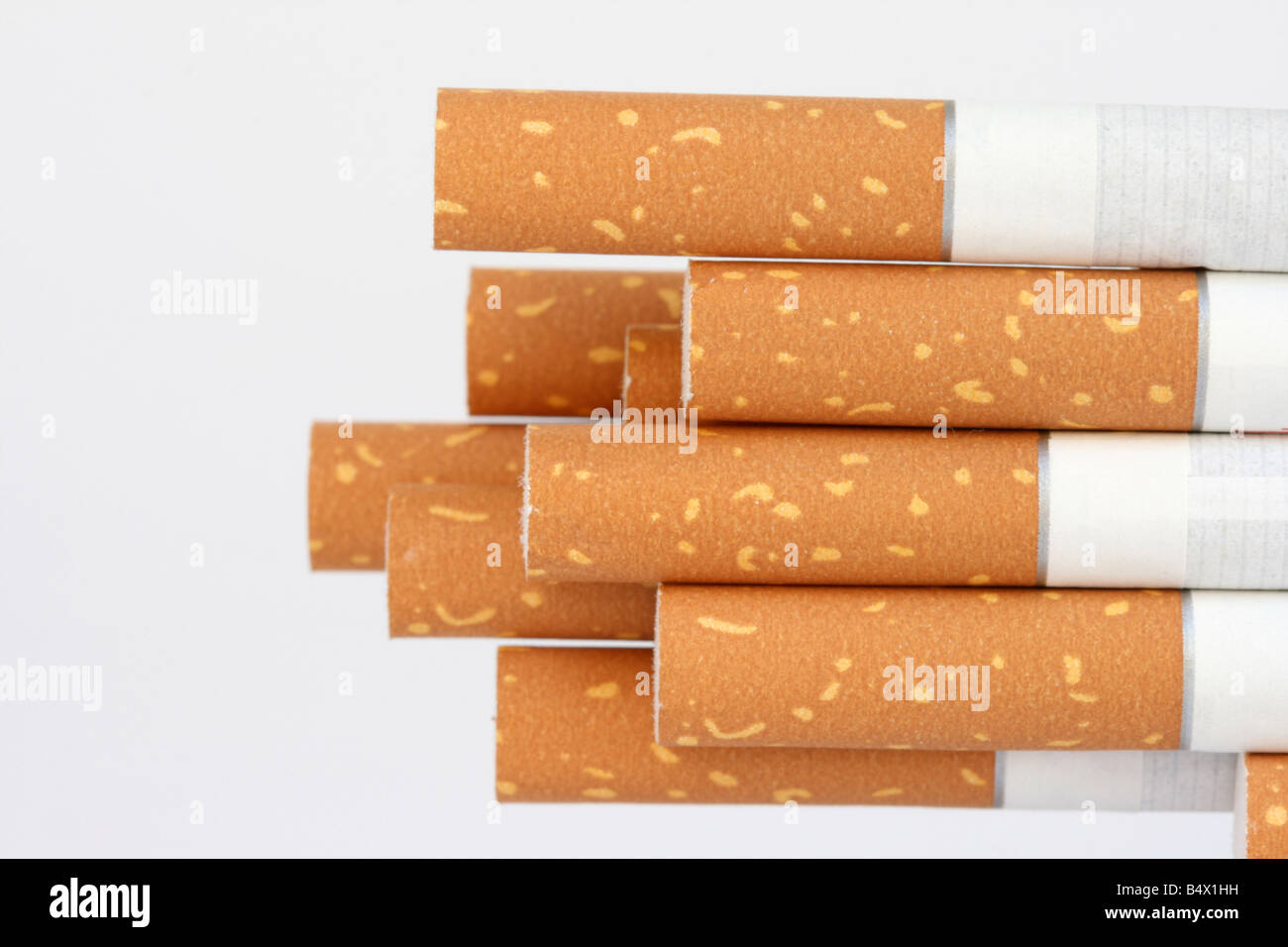 cigarette filters closeup with copyspace isolated on white Stock Photo ...