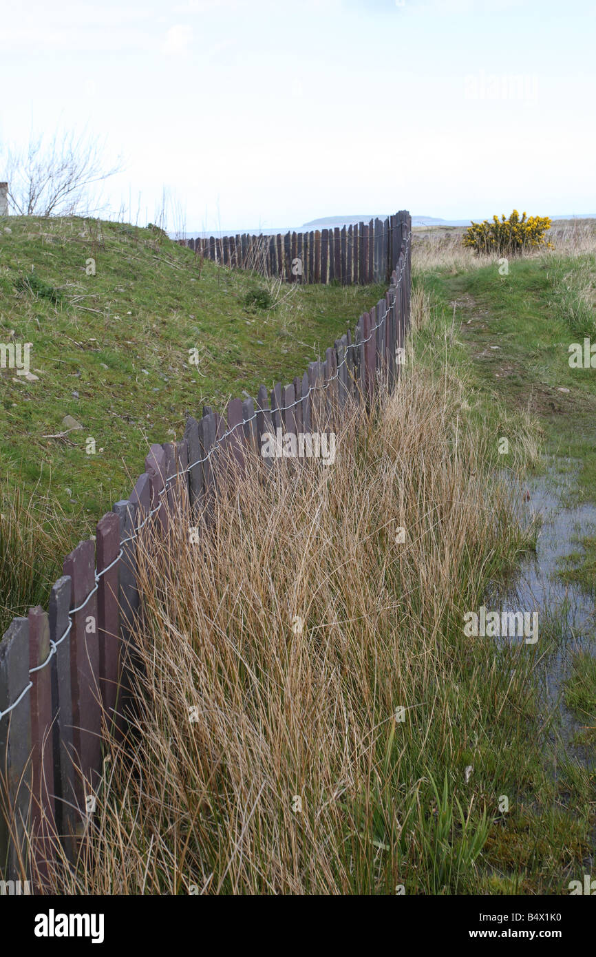 FENCING USING NATURAL MATERIALS SLATE IN NORTH WALES Stock Photo - Alamy