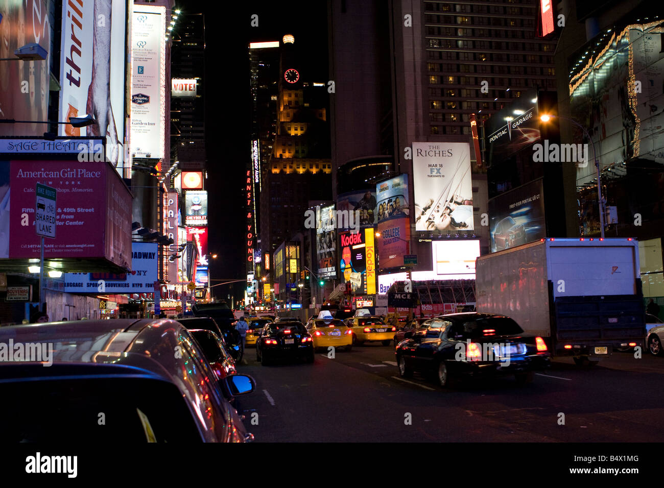 Times Square at Night Stock Photo - Alamy