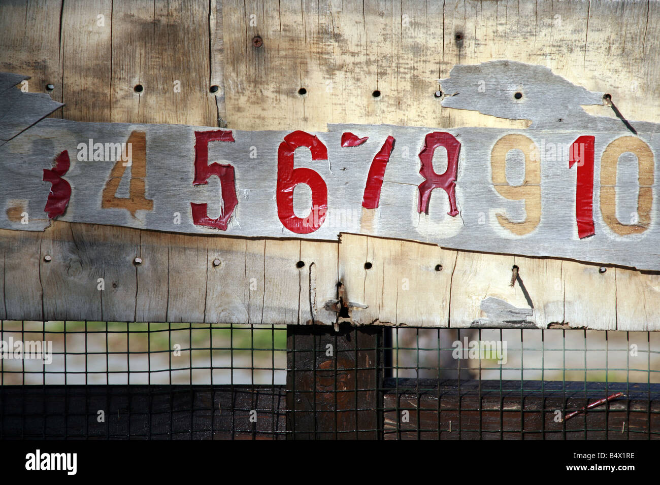 old faded wooden scoreboard at bowls bocce pitch Stock Photo - Alamy