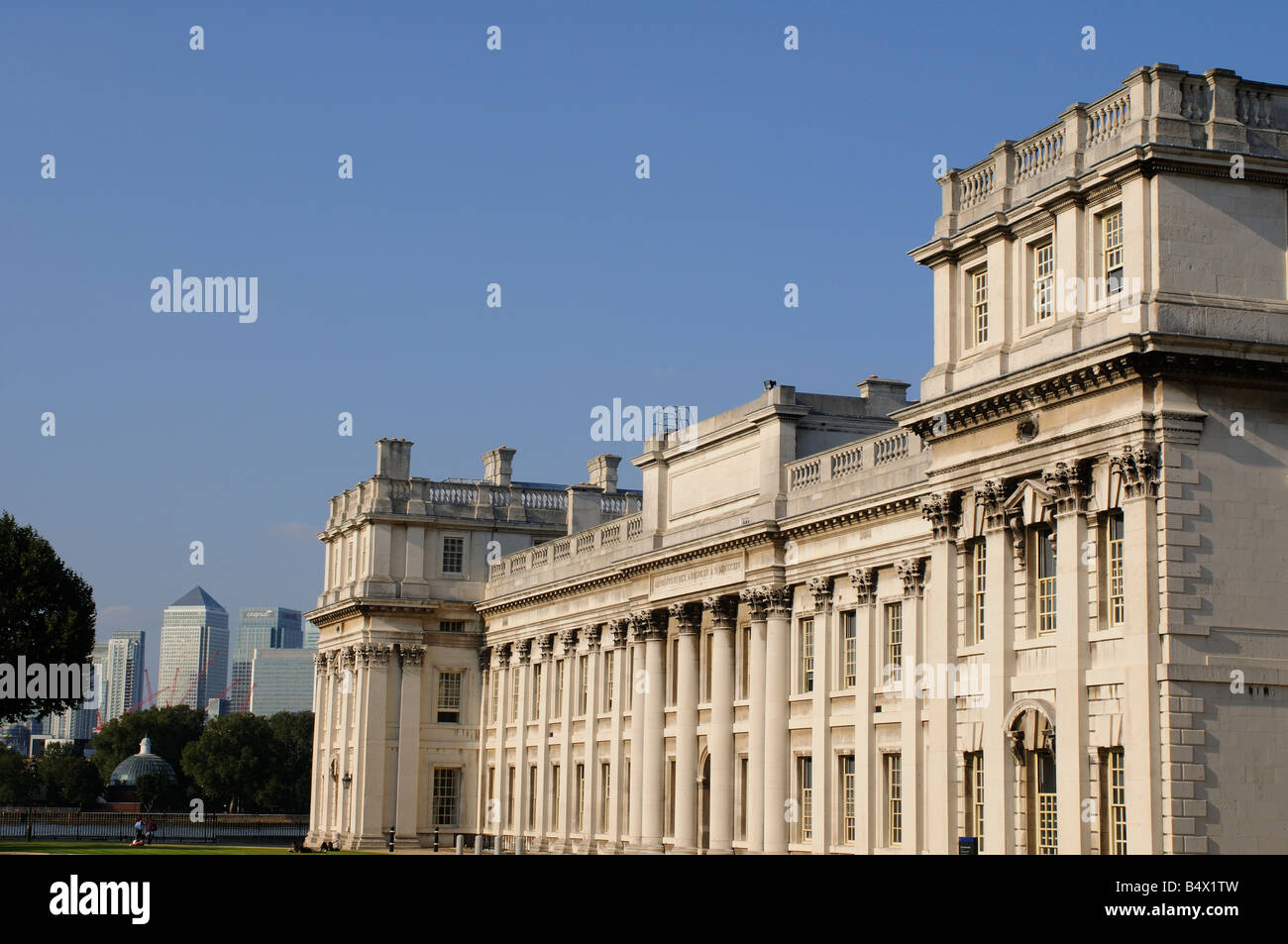 Classical facade of Old Royal Naval College Greenwich London Stock ...