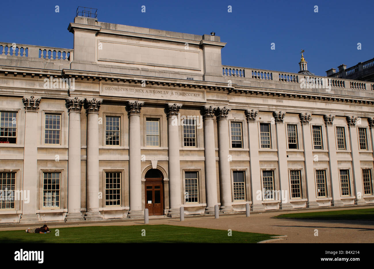 Classical facade of Old Royal Naval College Greenwich London Stock ...