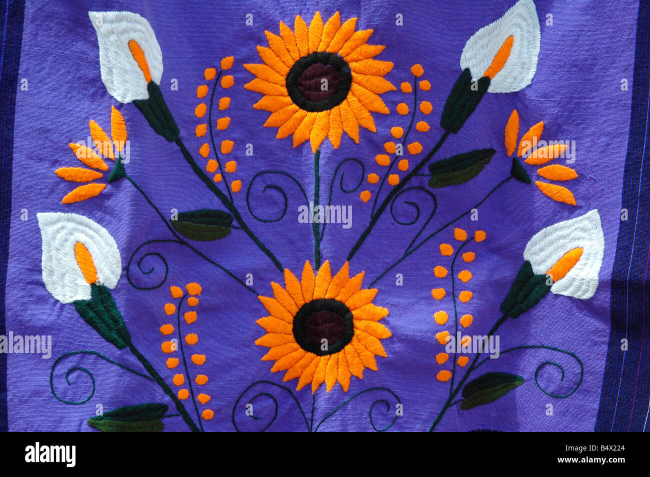 Bright woven traditional Mexican fabric Stock Photo - Alamy