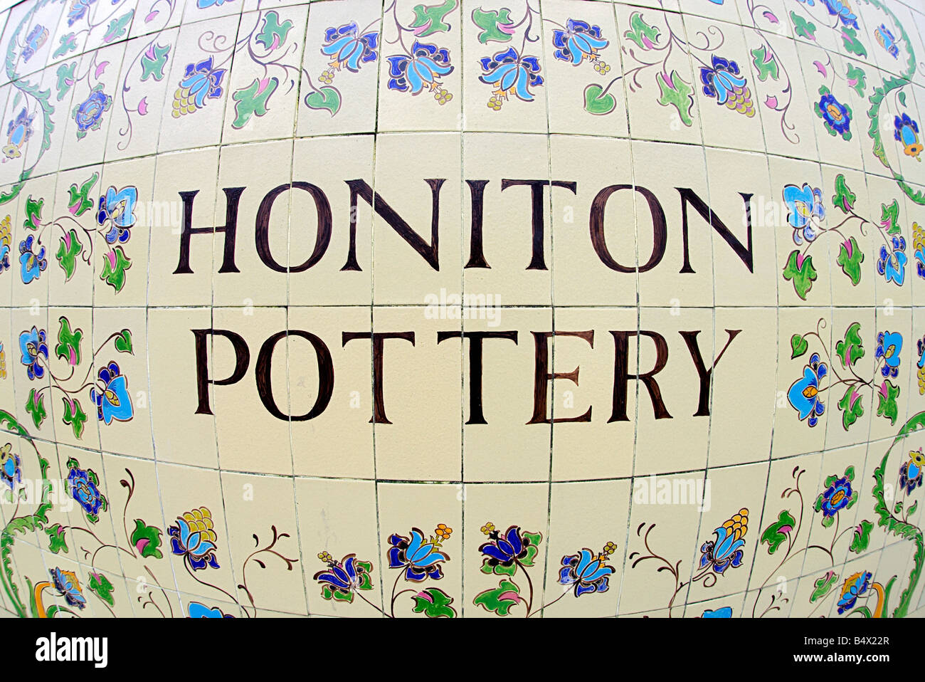Honiton Pottery sign, Honiton, Devon, England, UK Stock Photo - Alamy